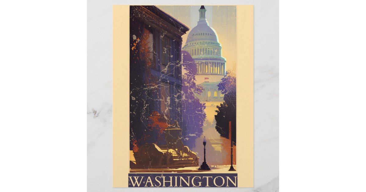 Washington DC vintage poster Letterhead | Zazzle