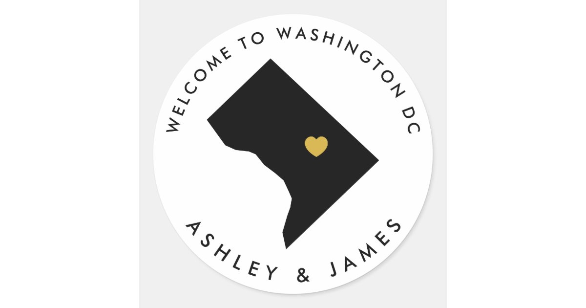 Washington DC Wedding Welcome Sticker Tag, Capital | Zazzle