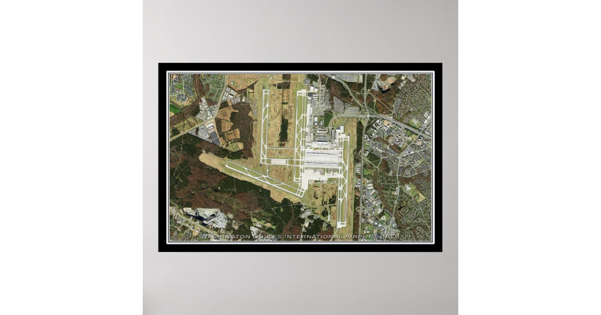 Washington Dulles Intl Airport Satellite Map Poster | Zazzle