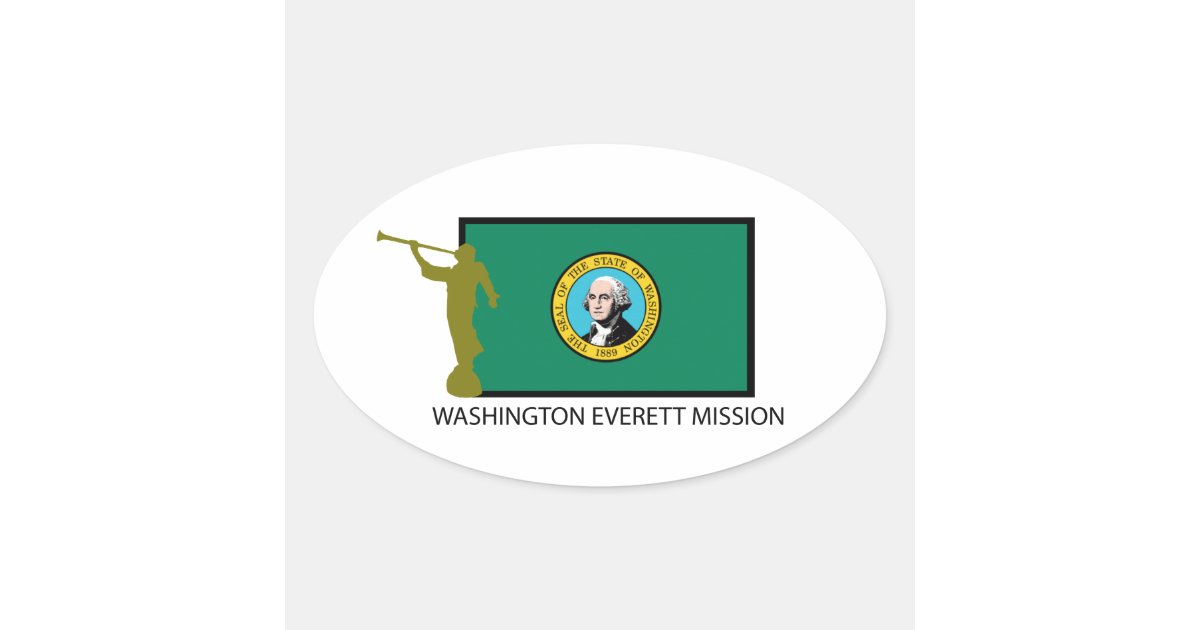 WASHINGTON EVERETT MISSION LDS CTR OVAL STICKER | Zazzle