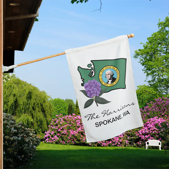 Washington Flag & Flower Pacific Rhododendron | Zazzle
