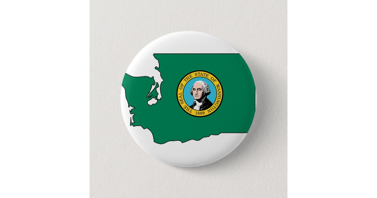 Washington Flag Map Button | Zazzle