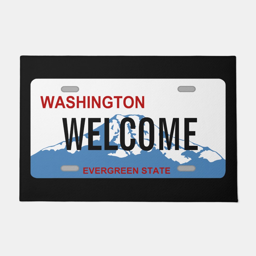 Washington license plate custom doormat | Zazzle