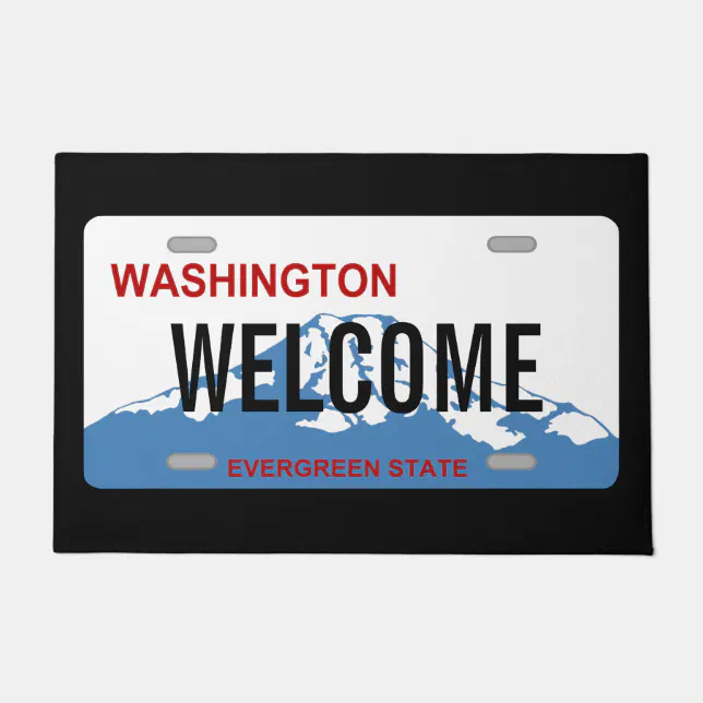 Washington license plate custom doormat | Zazzle