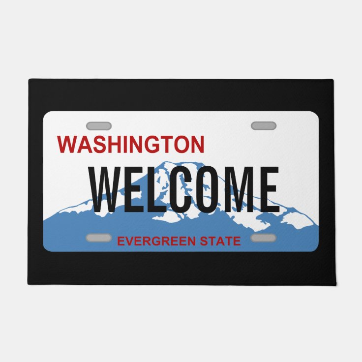 Washington license plate custom doormat | Zazzle