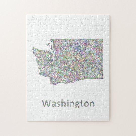 Washington map jigsaw puzzle | Zazzle.com