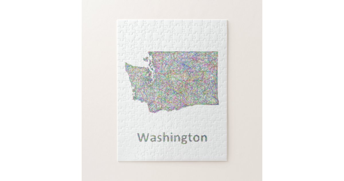 Washington map jigsaw puzzle | Zazzle