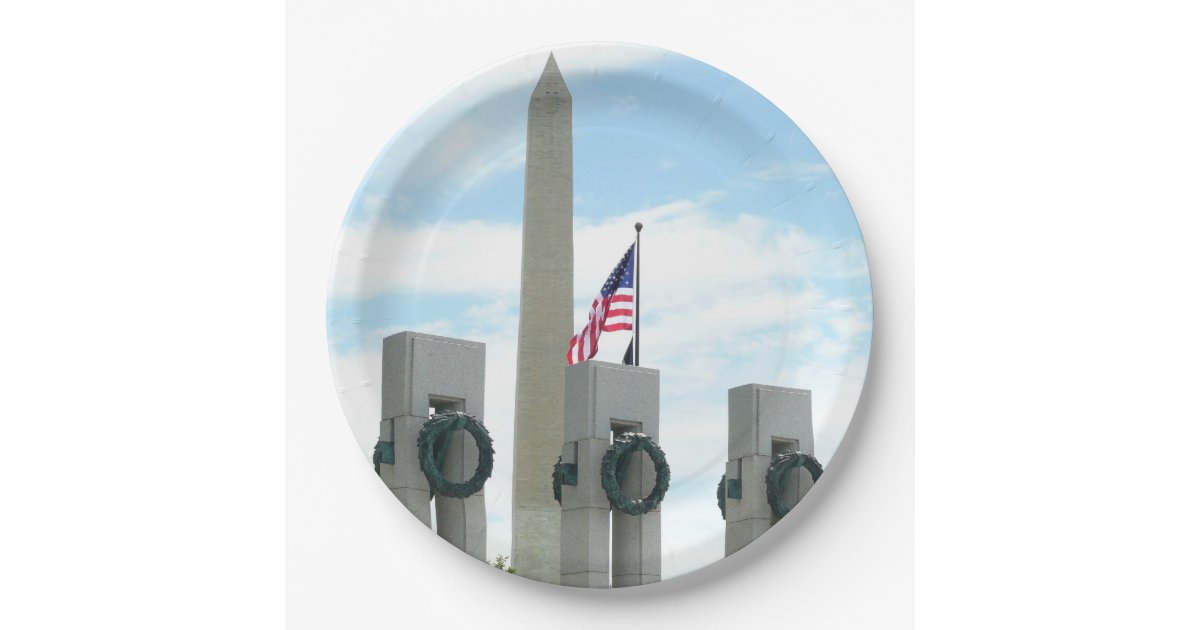 Washington Monument and WWII Memorial in DC Paper Plates | Zazzle