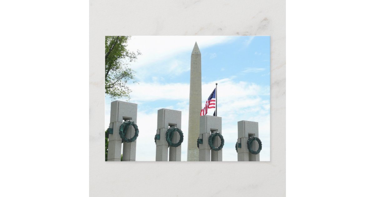Washington Monument and WWII Memorial in DC Postcard | Zazzle
