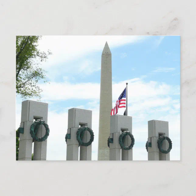 Washington Monument and WWII Memorial in DC Postcard | Zazzle