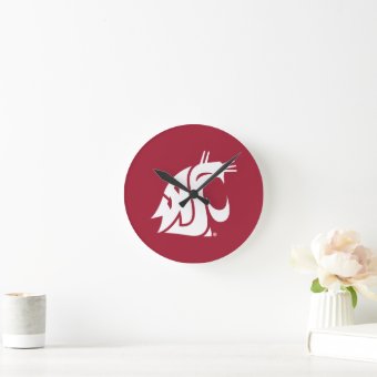 Washington State Cougar Round Clock | Zazzle