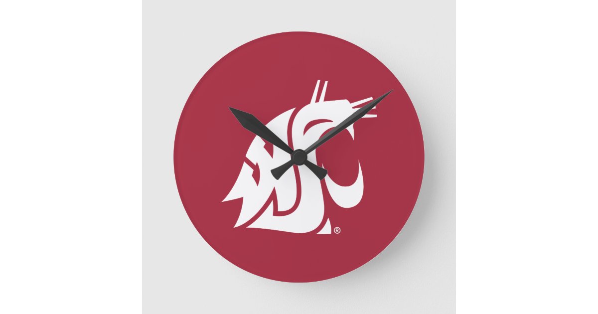 Washington State Cougar Round Clock | Zazzle