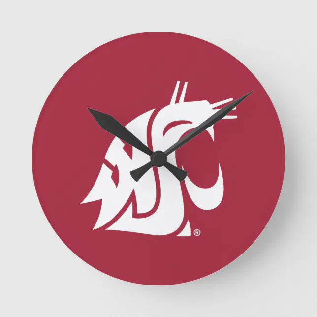 Washington State Cougar Round Clock | Zazzle