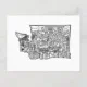 Washington State Doodle Postcard | Zazzle