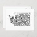 Washington State Doodle Postcard | Zazzle