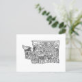 Washington State Doodle Postcard | Zazzle