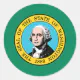 Washington State Flag Classic Round Sticker | Zazzle
