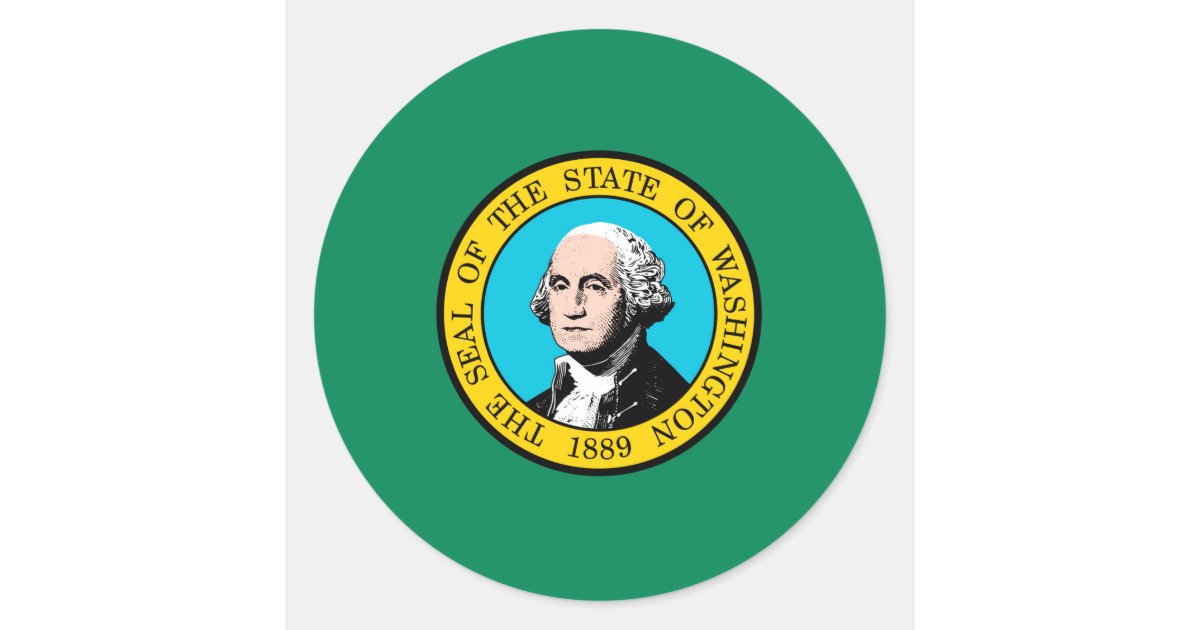 Washington State Flag Design Classic Round Sticker | Zazzle