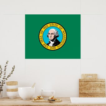 Washington State Flag Design Poster | Zazzle