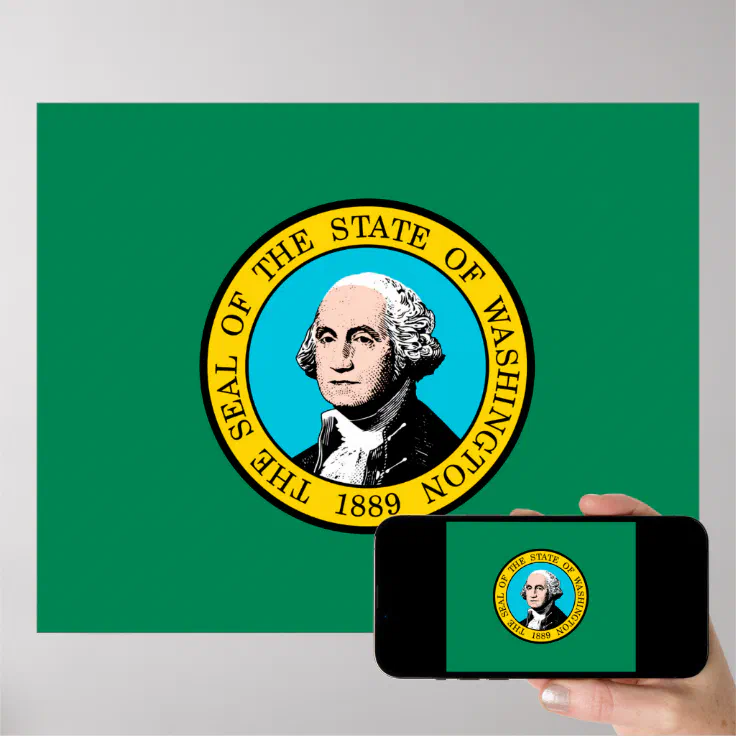 Washington State Flag Design Poster | Zazzle