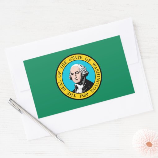 Washington State Flag Design Rectangular Sticker | Zazzle