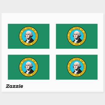 Washington State Flag Design Rectangular Sticker | Zazzle