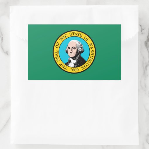 Washington State Flag Design Rectangular Sticker | Zazzle