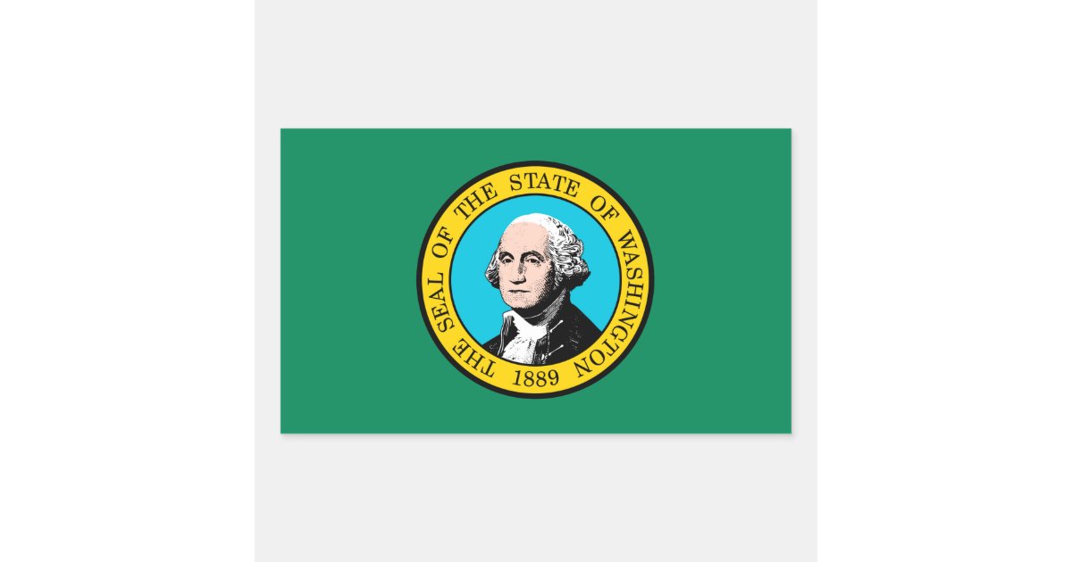 Washington State Flag Design Rectangular Sticker | Zazzle