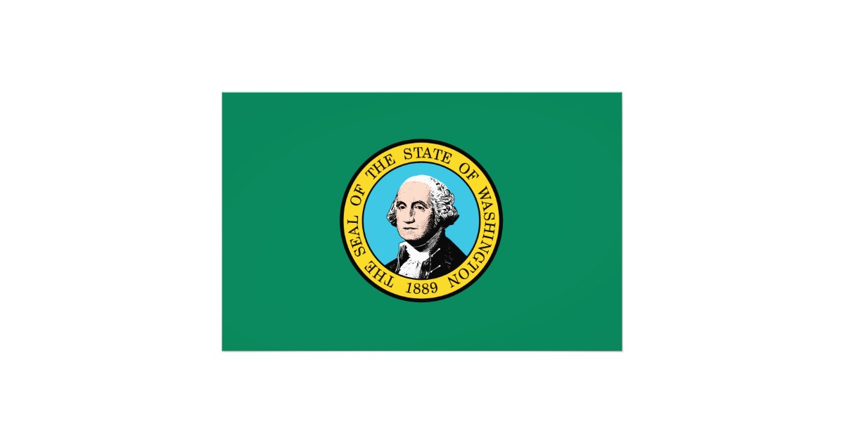Washington State Flag USA Photo Print | Zazzle