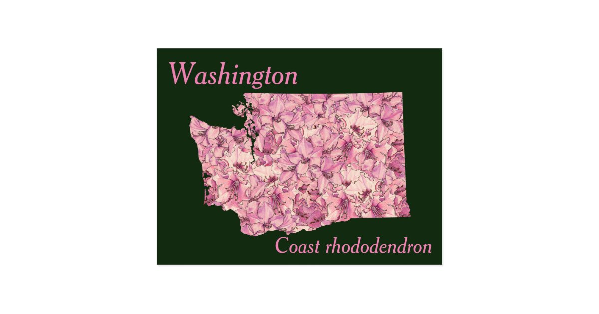 Washington State Flower Collage Map Postcard | Zazzle.com