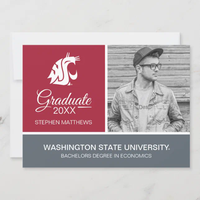 Washington State Graduate Invitation | Zazzle