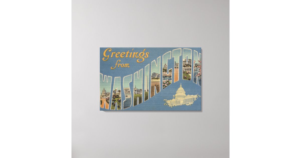Washington (State) - Large Letter Scenes 4 Canvas Print | Zazzle