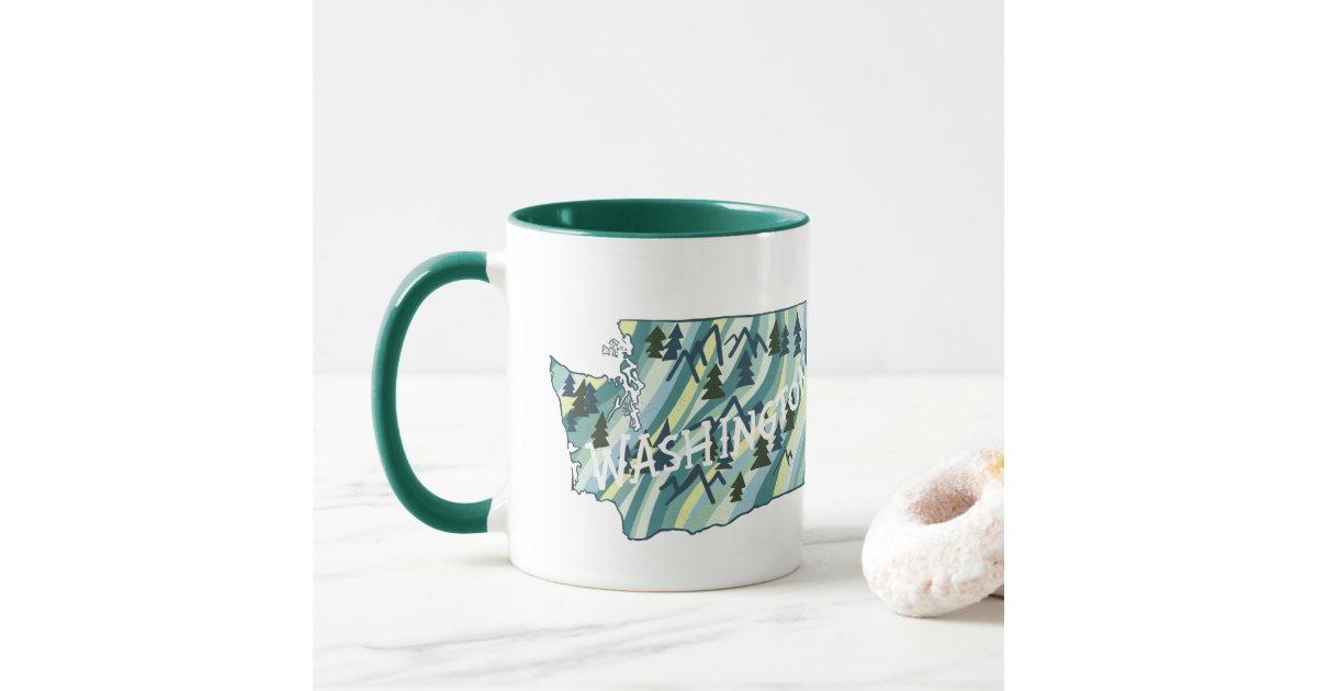 Washington State Map Illustration Mug | Zazzle