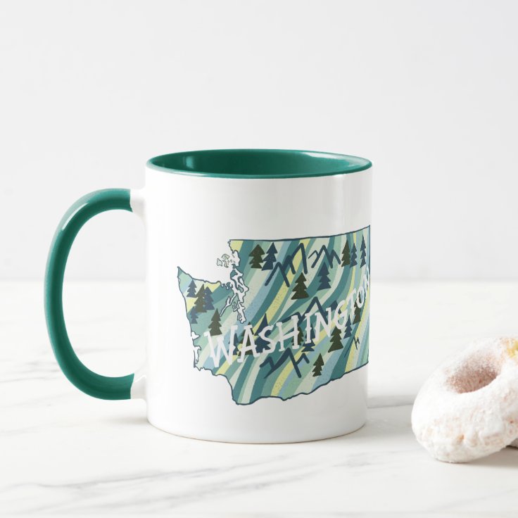 Washington State Map Illustration Mug | Zazzle