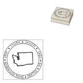 Washington State Map Return Address Wood Rubber Stamp | Zazzle