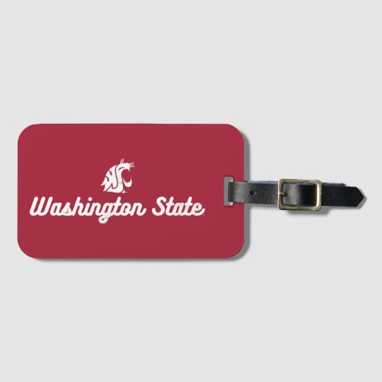 Washington State | Retro Script Logo Luggage Tag | Zazzle.com