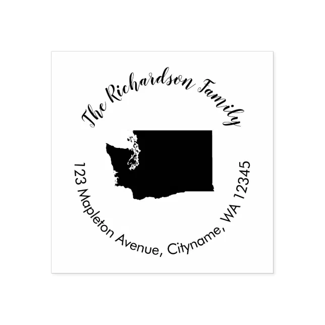 Washington state return address rubber stamp | Zazzle