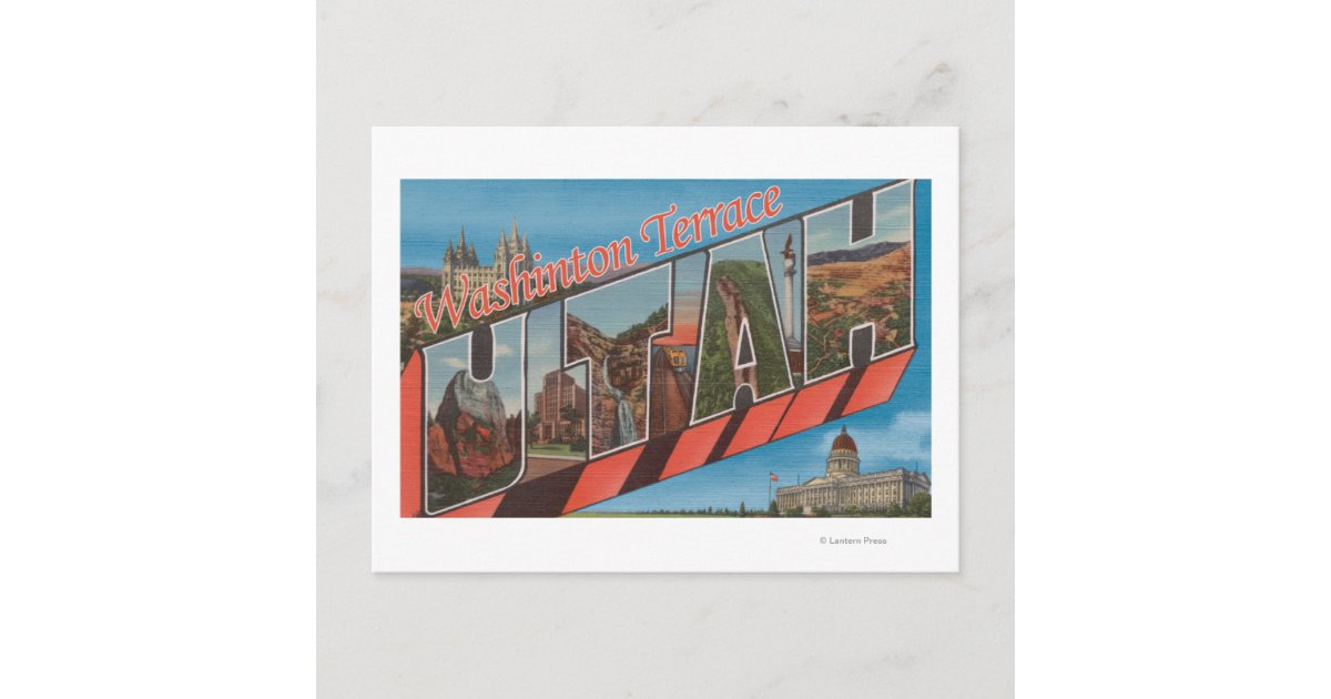 Washington Terrace, Utah - Large Letter Scenes Postcard | Zazzle