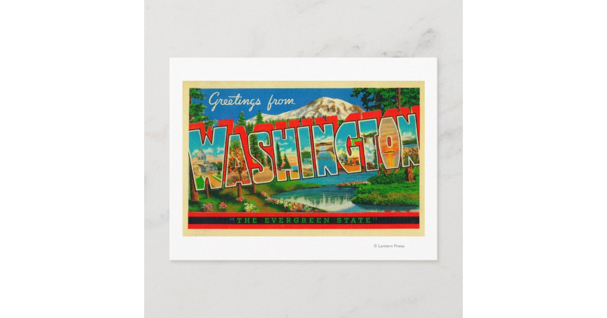 Washington - The Evergreen State Postcard | Zazzle