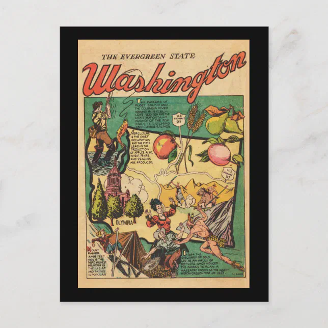 Washington the Evergreen State Postcard | Zazzle