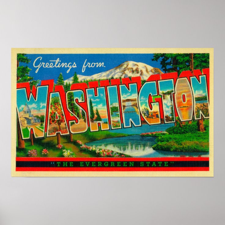 Washington - The Evergreen State Poster | Zazzle