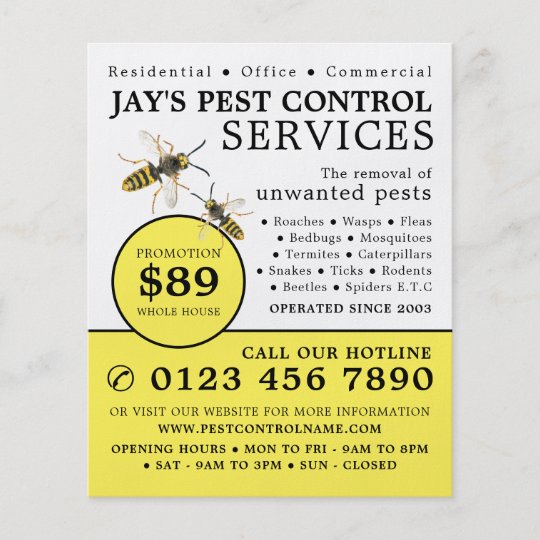 Wasp, Pest Control Advertising Flyer | Zazzle.com