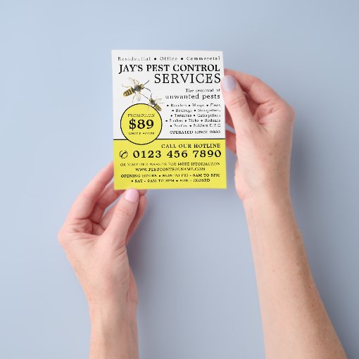 Wasp, Pest Control Advertising Flyer | Zazzle