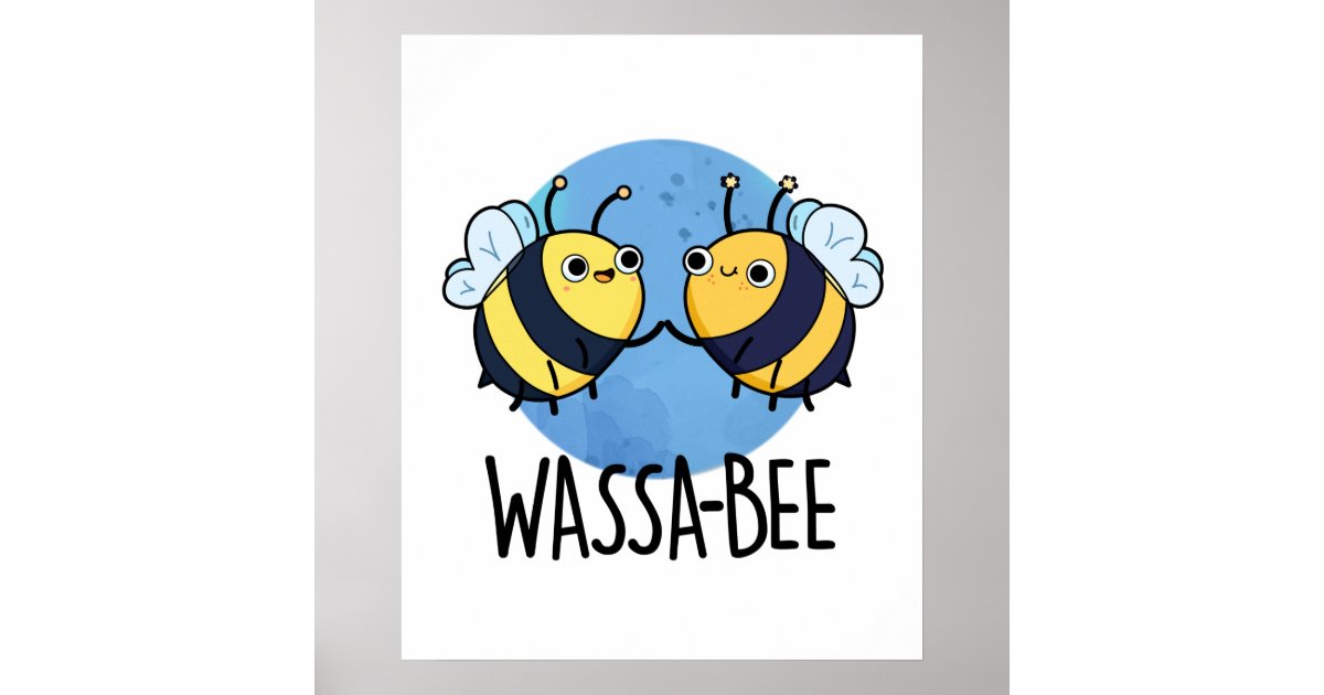 Wassabee Funny Wasabi Bee Pun Poster | Zazzle