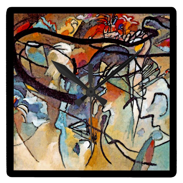 Wassily Kandinsky - Composition Five Abstract Art Square Wall Clock ...