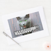 WASSUP - Cat Meme Rectangular Sticker | Zazzle