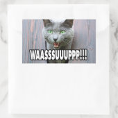 WASSUP - Cat Meme Rectangular Sticker | Zazzle