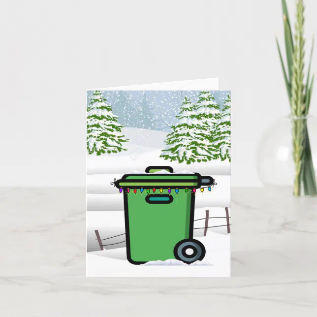 Waste Collectors Thank You Message Holiday Card | Zazzle