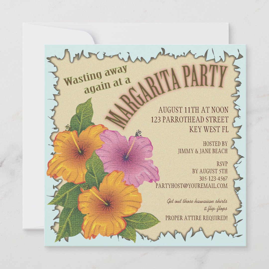 Wasting away a Day at a Margarita Party Invitation | Zazzle