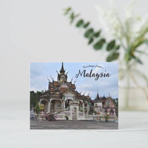 Wat Uttamaram Buddhist Temple in Malaysia Postcard | Zazzle